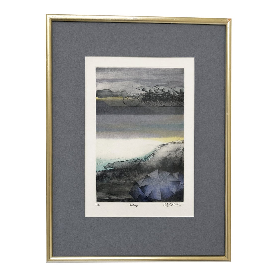 1990s Shigeki Kuroda Limited Edition Etching/Aquatint Titled February ...