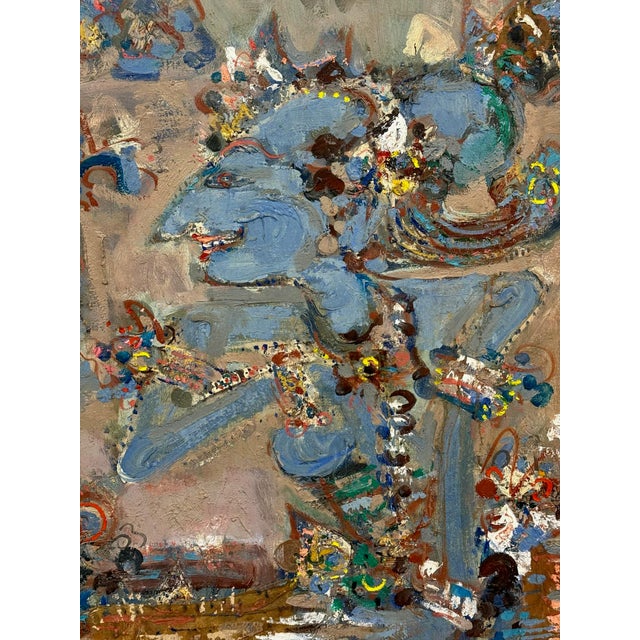 1970s Nyoman Gunarsa Large Oil Painting Art Balinese Dancers, Framed ...