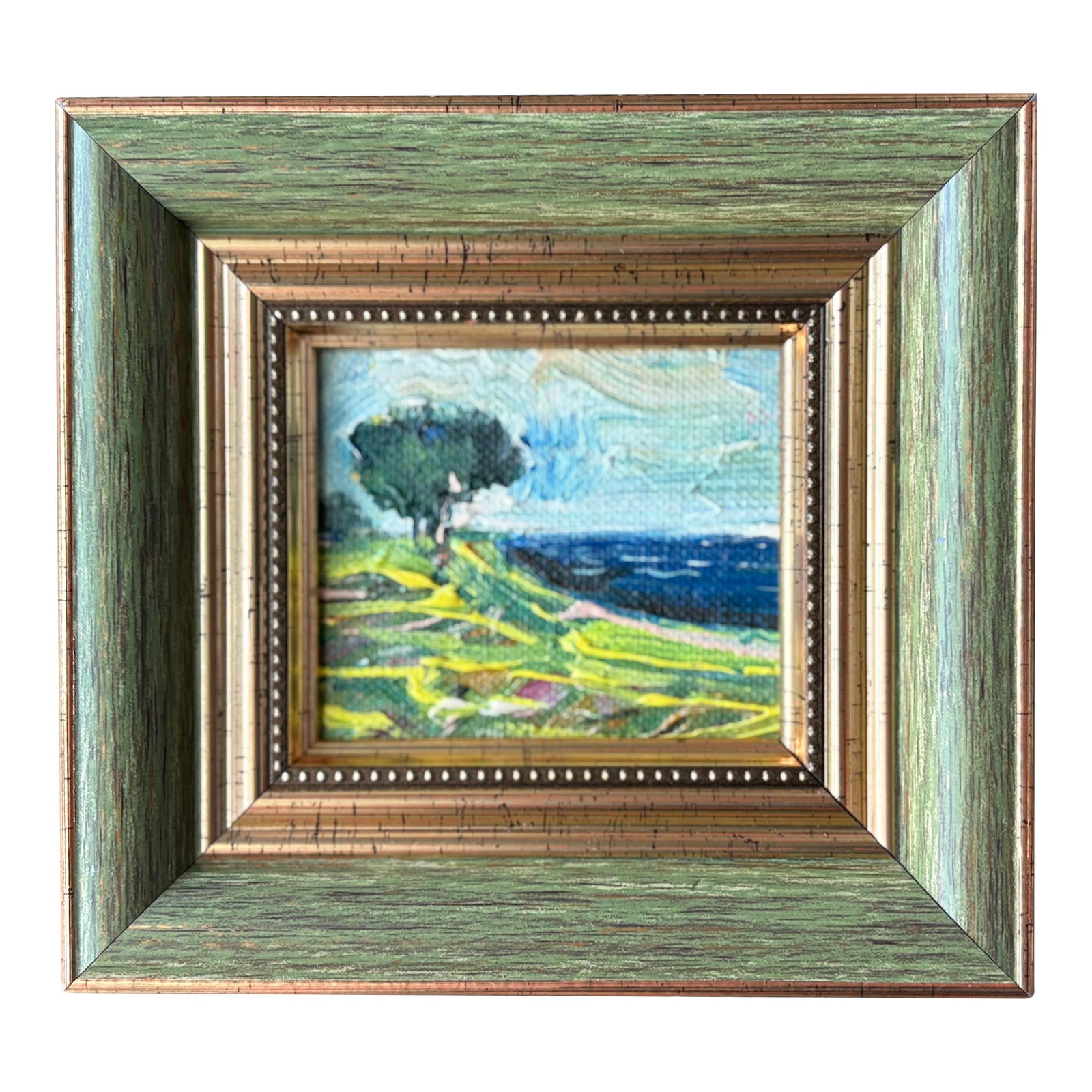 Vintage European Abstract Expressionist Oil Painting of a Tree on a ...