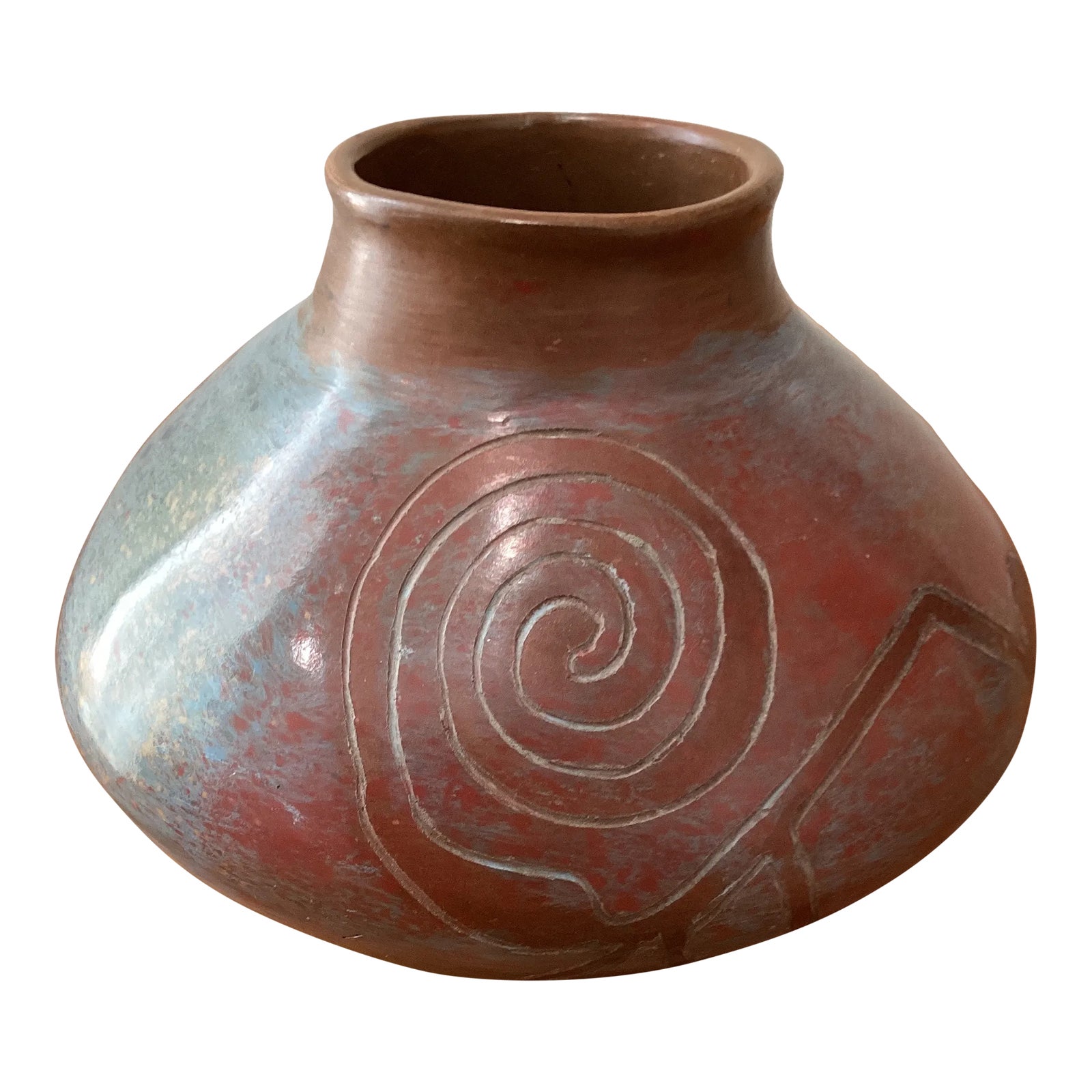 Mid Century Peruvian Chulucanas Pottery Vase Julio Flores | Chairish