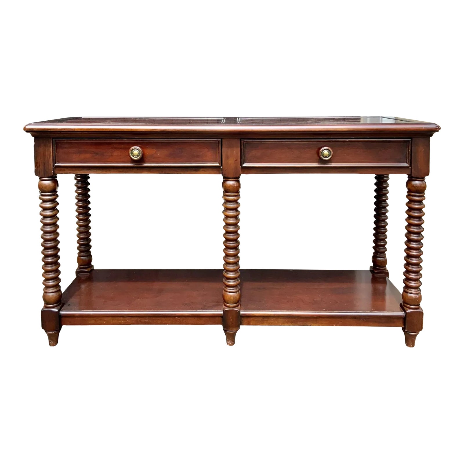 Lillian August Two-Tier Two Drawer Sofa Table | Chairish