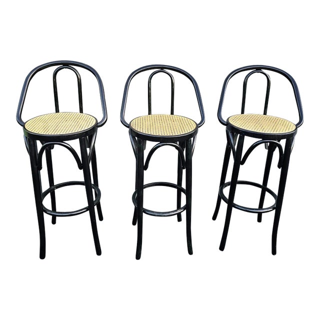 1960s Vintage Thonet Style Bar Stools- Set of 3 | Chairish