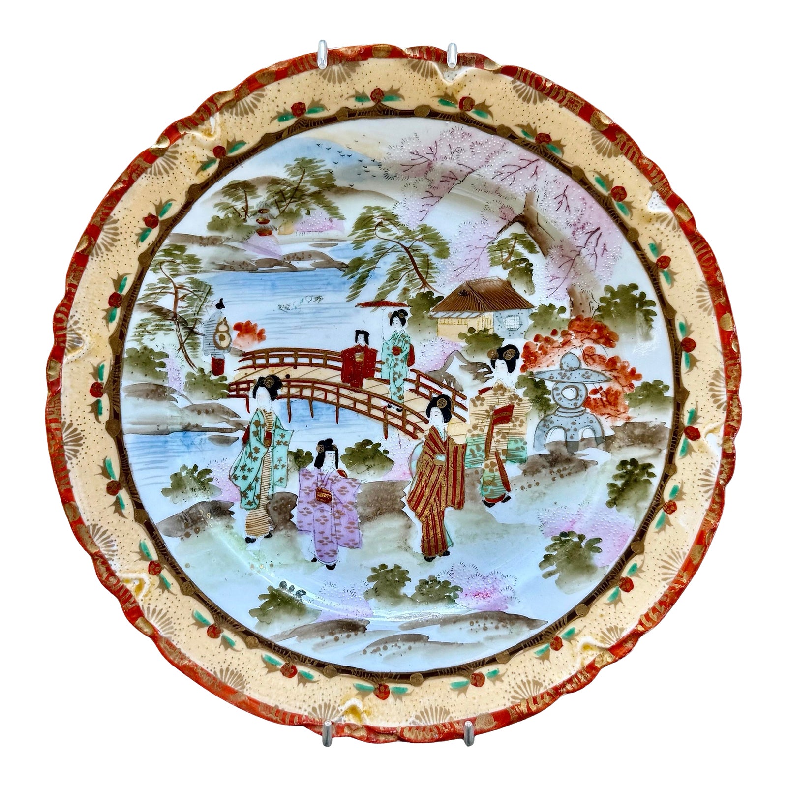 Antique Japanese Satsuma Ware Decorative Plate Wall Accent, Hand ...