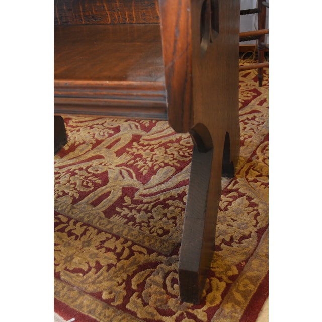 Antique English Dark Oak Large Deep & Wide Bishop's Throne Chair Bench ...