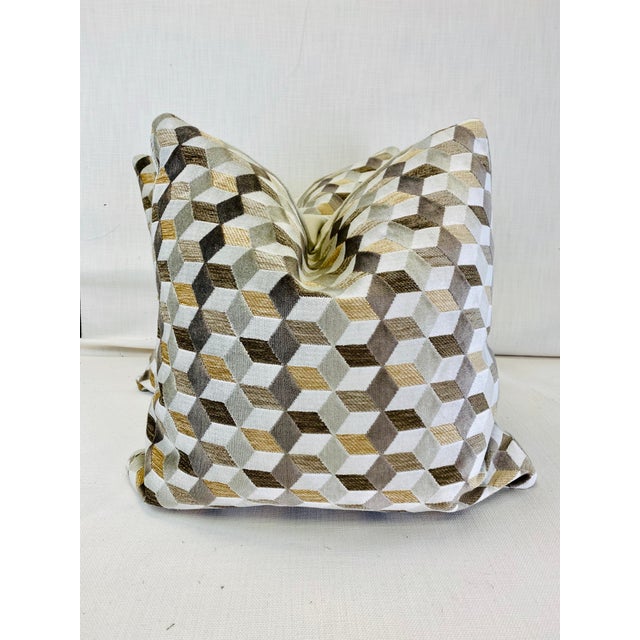 Cube Cut Velvet 22” Pillows-A Pair | Chairish
