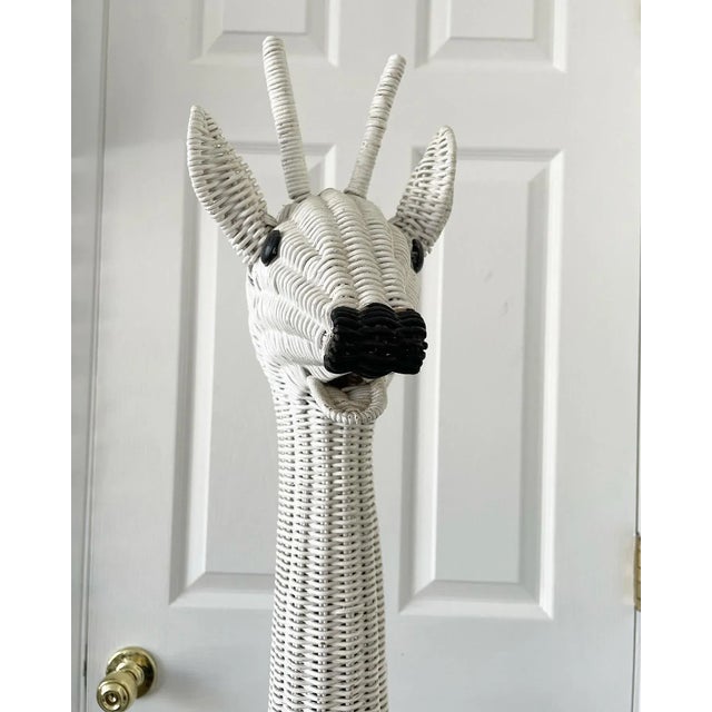 Mid-Century Wicker Giraffe Planter | Chairish