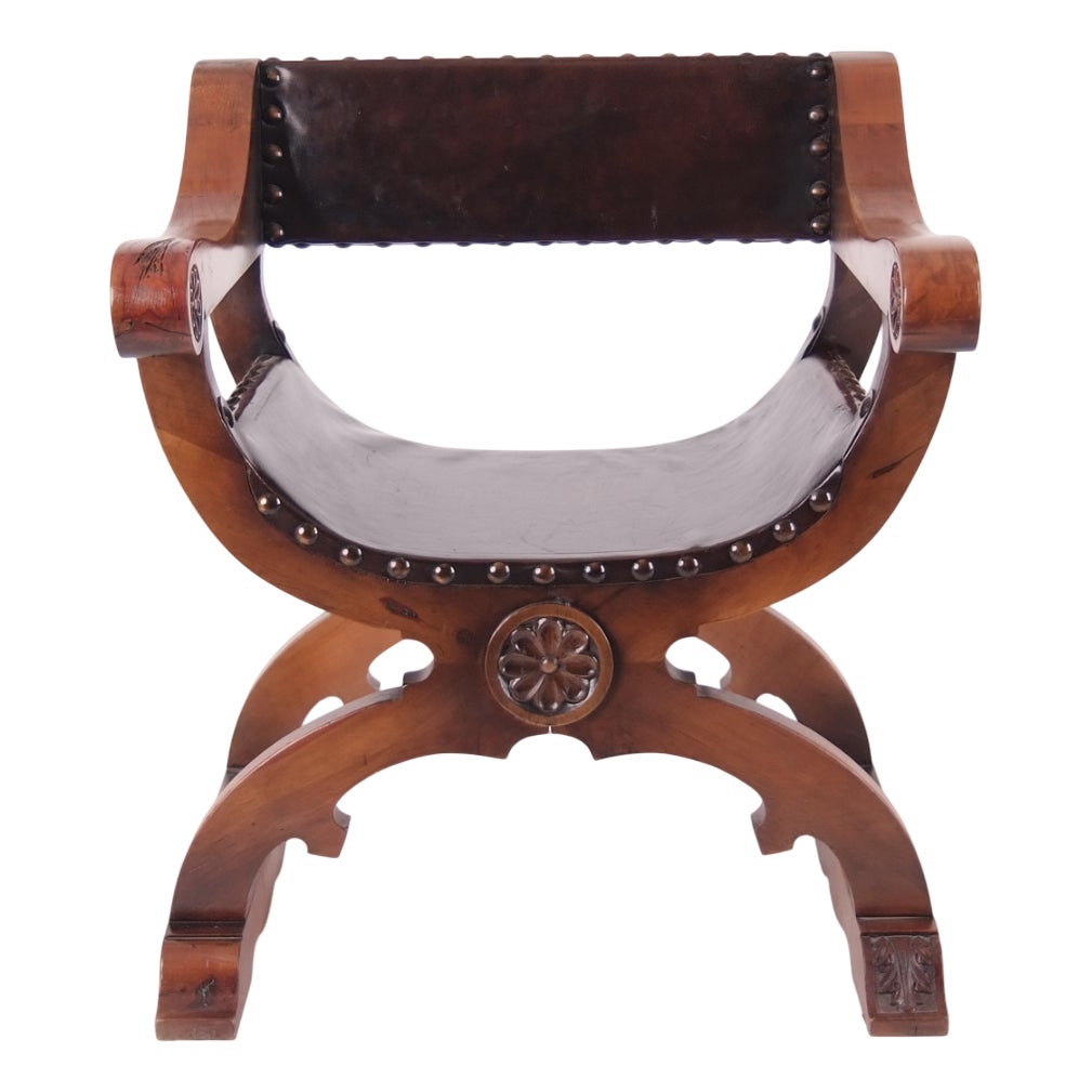 Italian Renaissance Armchair in Walnut from Bergier Art | Chairish