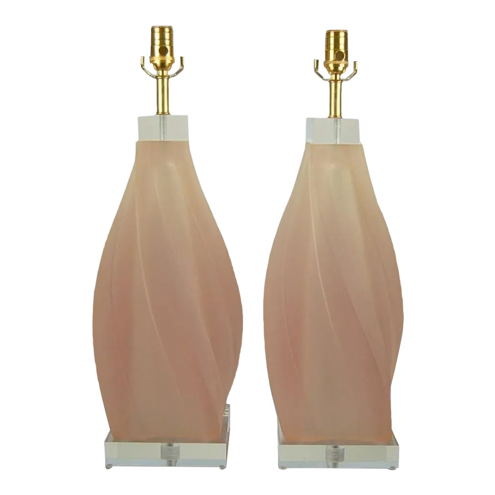 Paolo Gucci Vintage Italian Lamps Pink | Chairish