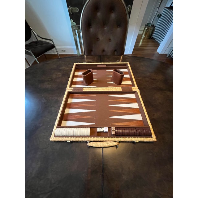 Travel Set Wicker Backgammon Set, 1960s | Chairish