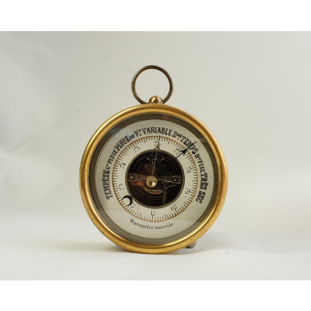 1890 -1911 Small French Desk Desktop Aneroid Barometer With Open Dial ...