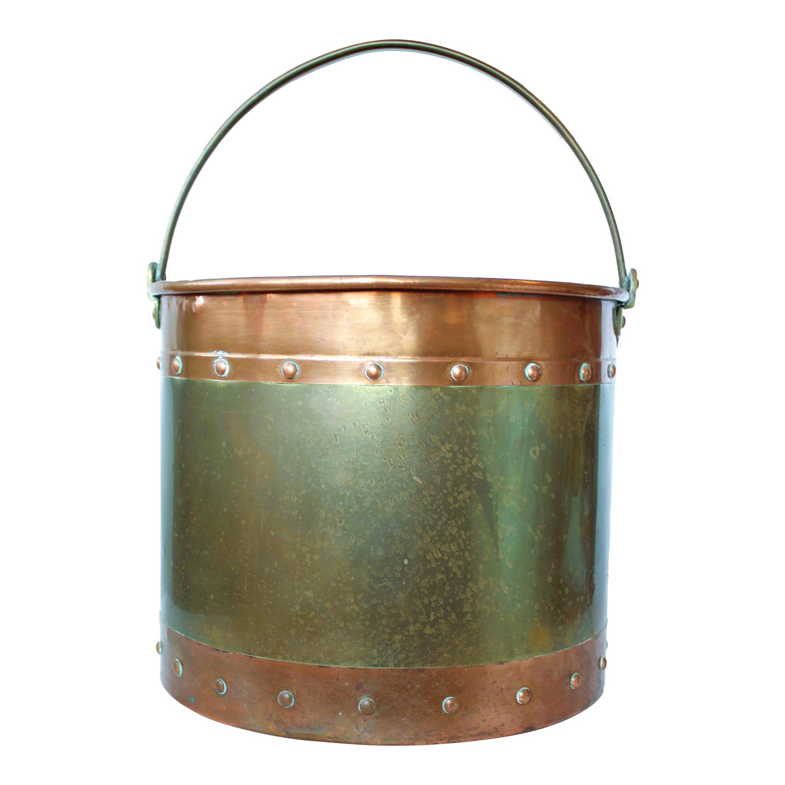 Early 20th Century English Fireplace Hearth Bucket/Raw Copper & Brass ...