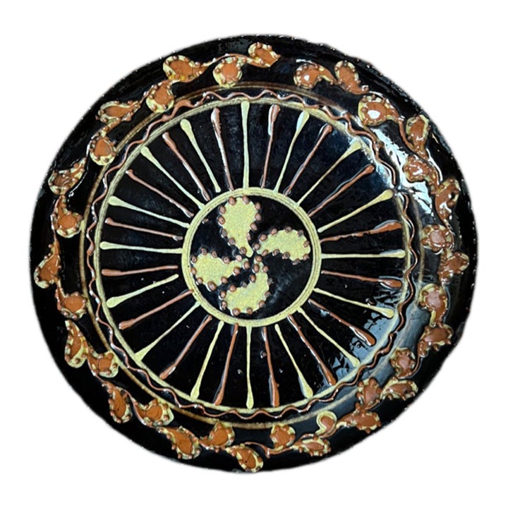 2000s Turtlecreek Pottery Redware Moravian Design Decorative Plate ...