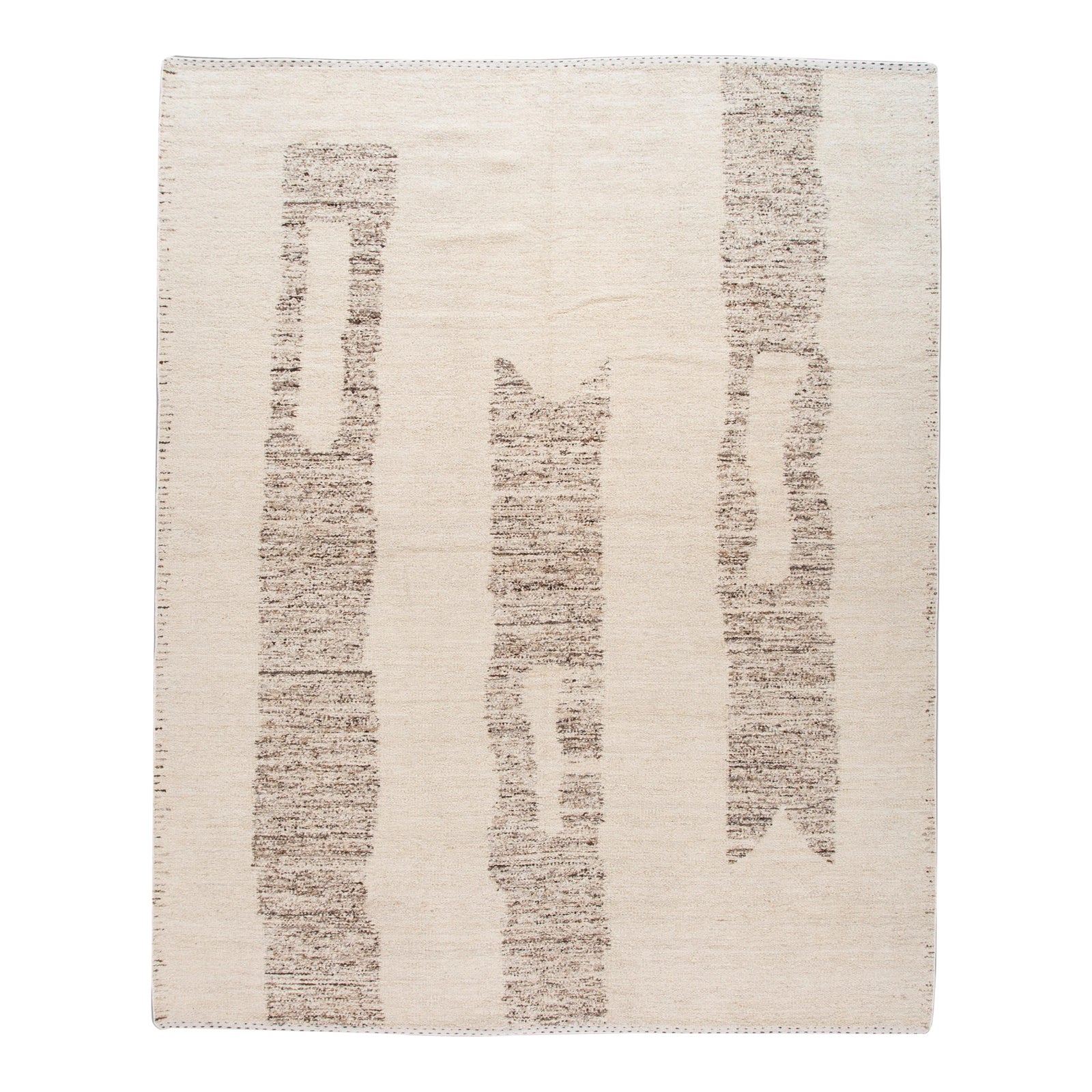 Beige Modern Moroccan Style Geometric Wool Rug | Chairish