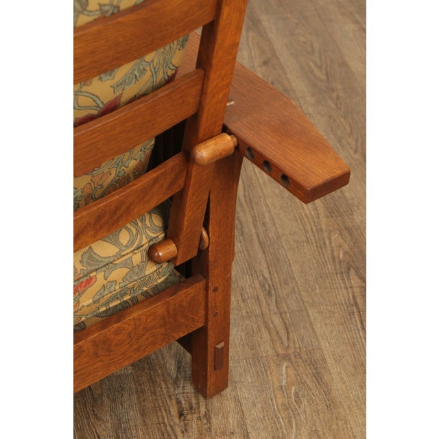 Stickley Mission Collection Oak Compact Spindle Morris Chair | Chairish