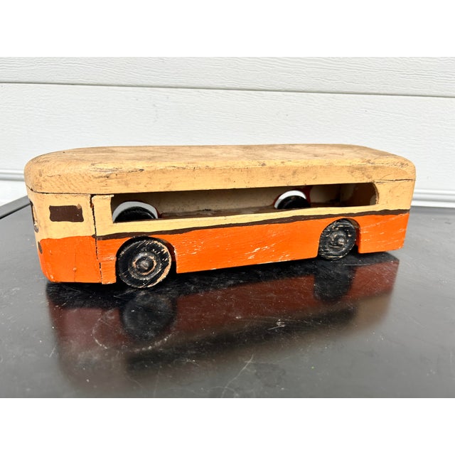 Homemade Vintage Wooden Surfer Bus Toy | Chairish