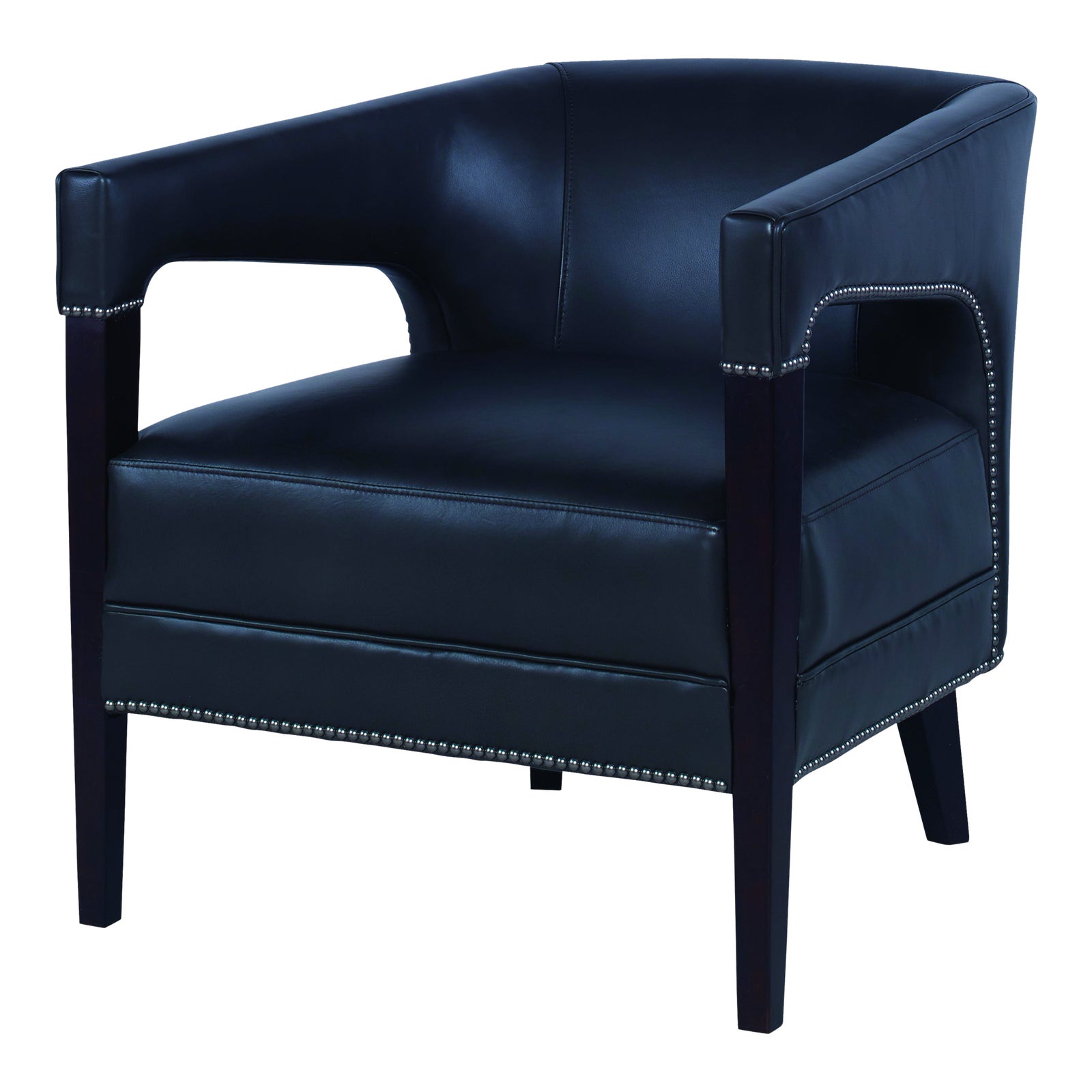 Century Furniture Bayonne Barrel Chair, Hazel Leather | Chairish