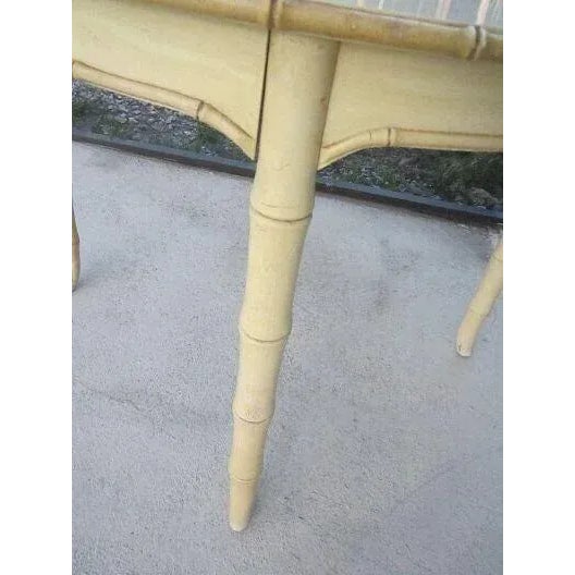 1970s Vintage Hollywood Regency Faux Bamboo Dining Table Extra Leaf ...