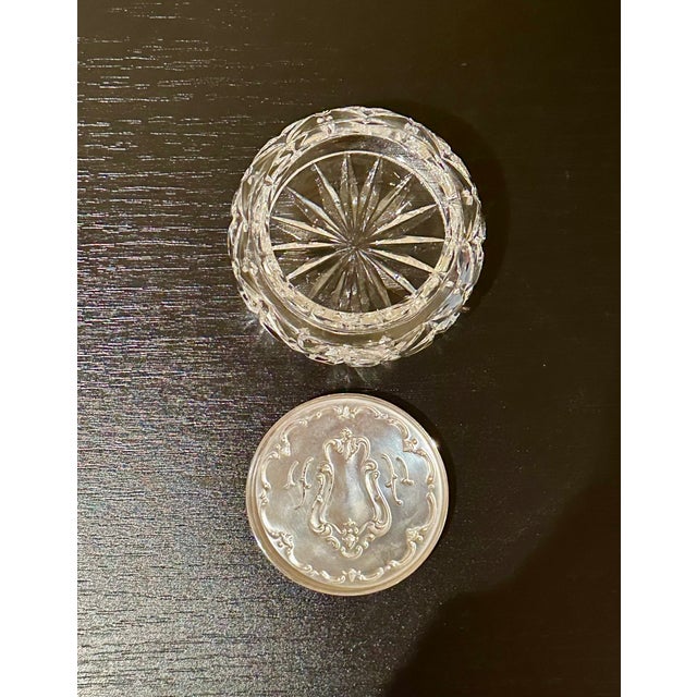 Vintage Gotham Glass Powder/Trinket Jar With Silverplate Lid | Chairish