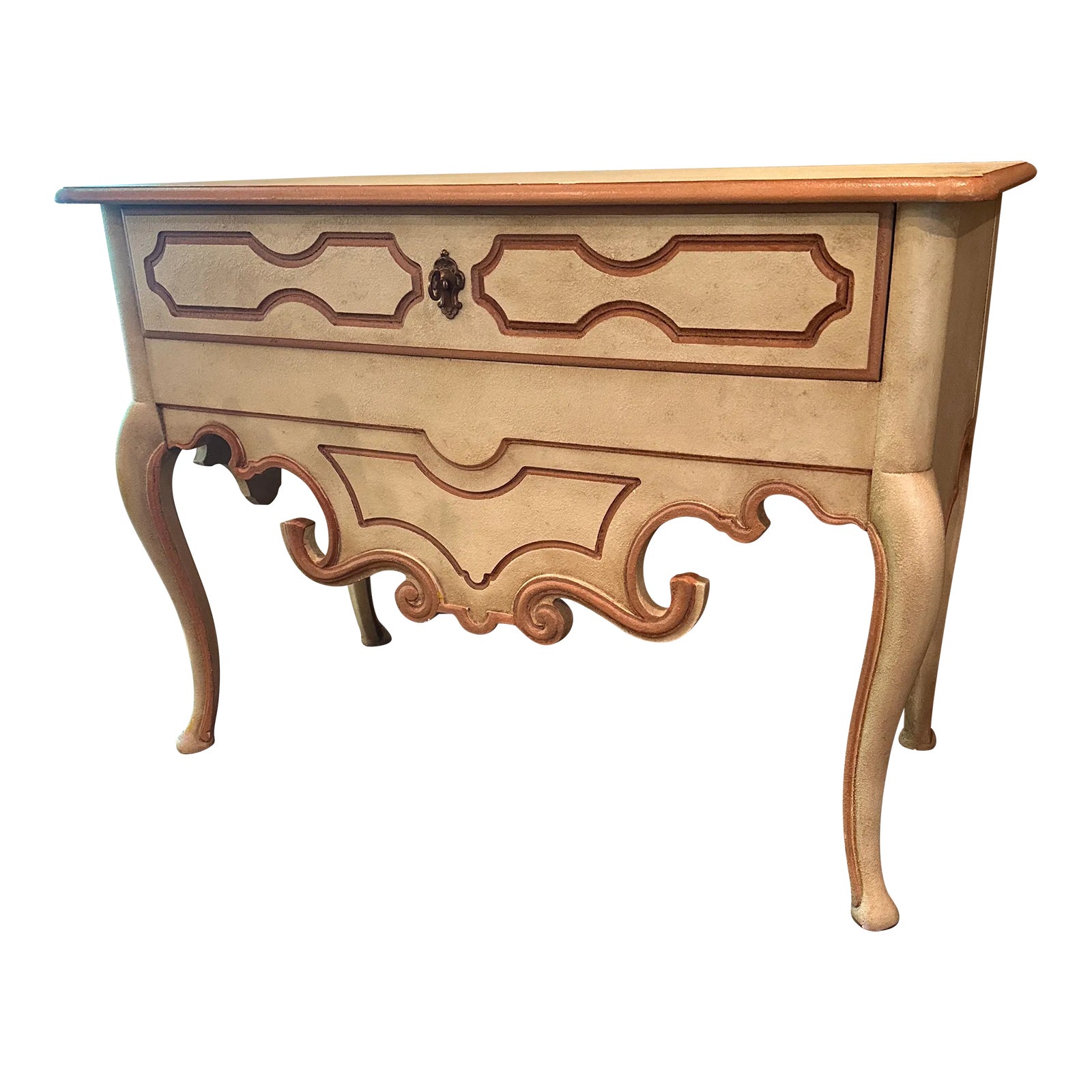 Midcentury Painted French Style Console Table by Baker | Chairish