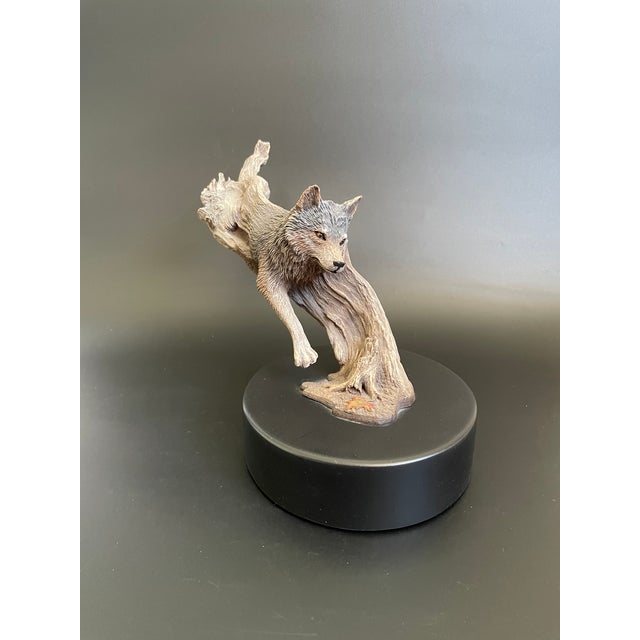 Rick Cain Limited Edition Sculpture "Leaping Wolf" | Chairish