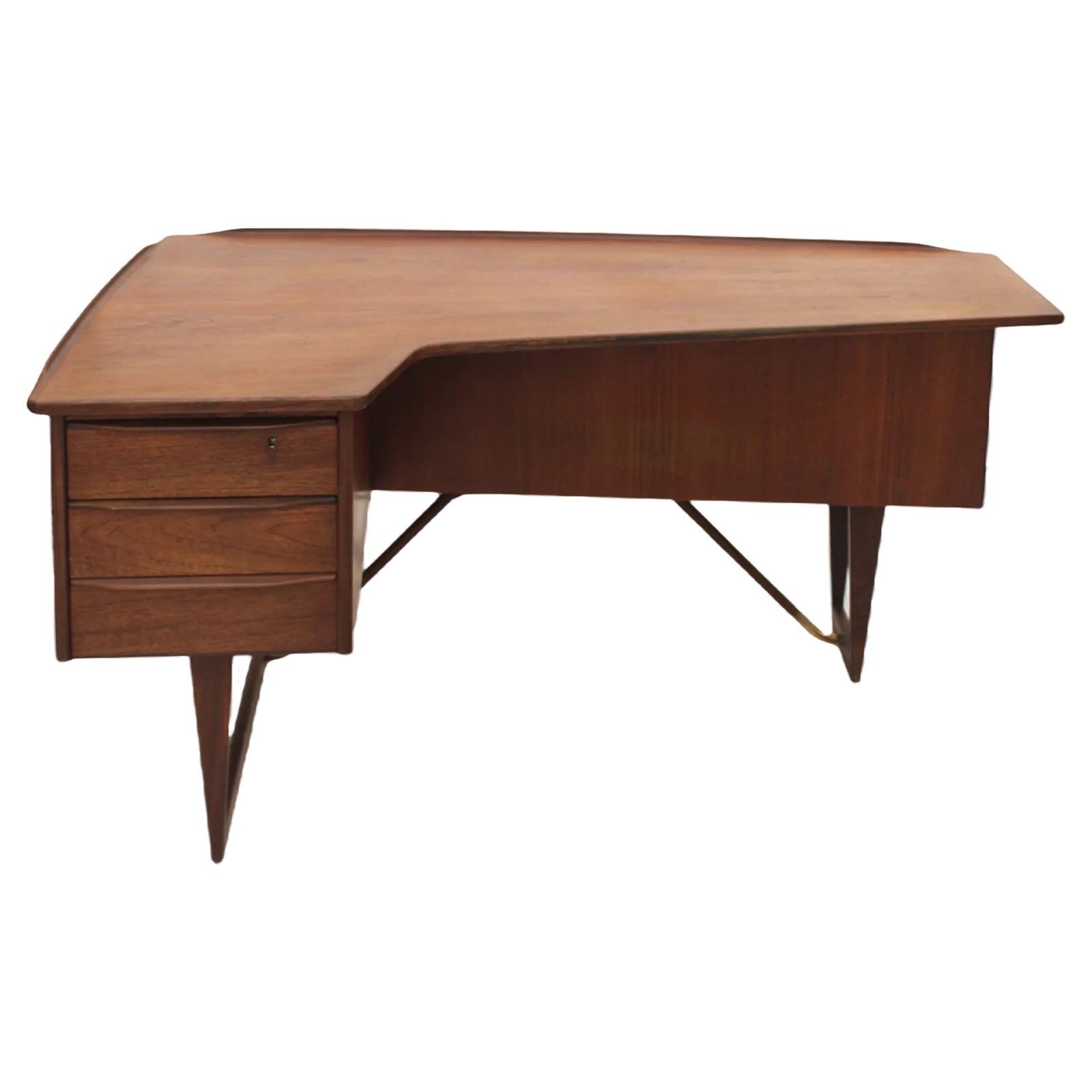 Mid-Century Modern Boomerang Desk attributed to Arne Vodder | Chairish