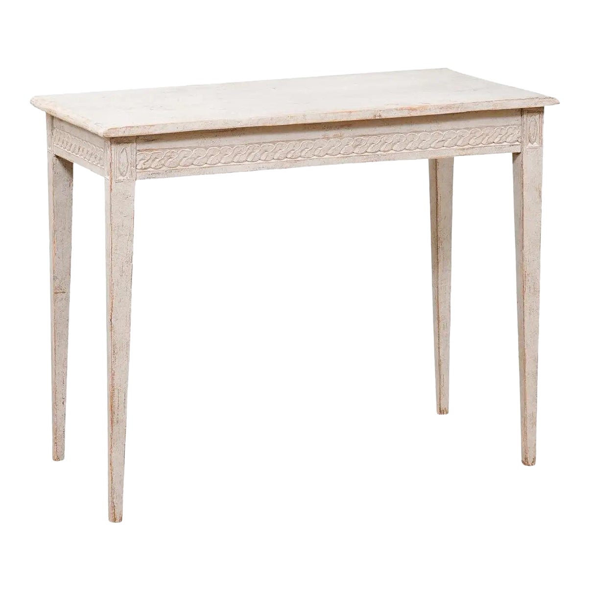 Swedish Gustavian Style 1850s Painted Console Table with Carved ...