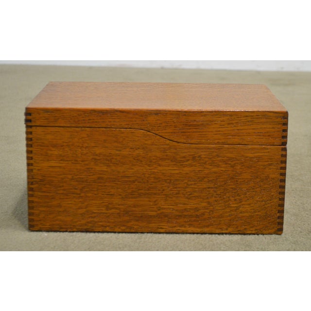 Antique Oak Desktop Library Card File Box | Chairish