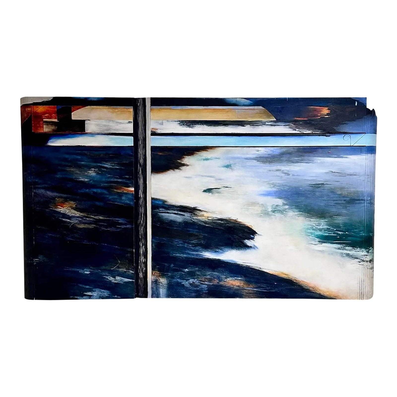 Original Mixed Media Oil Diptych Landscape Water Painting by Cameron ...