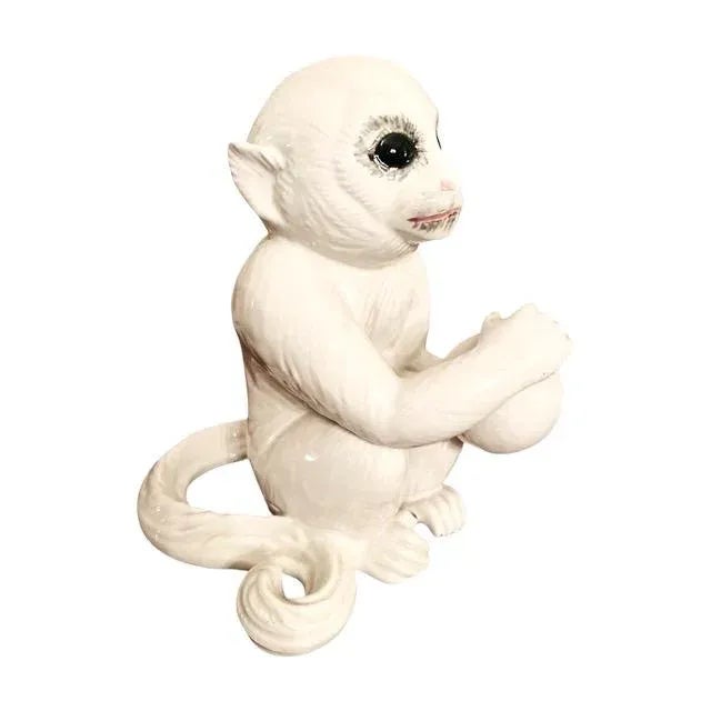 White Porcelain Capuchin Monkey as Seen as Elvis's Graceland | Chairish