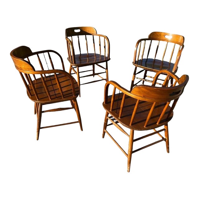 Georgia O'Keeffe Style Quarter Sawn Oak 'Firehouse' Dining Chairs by ...