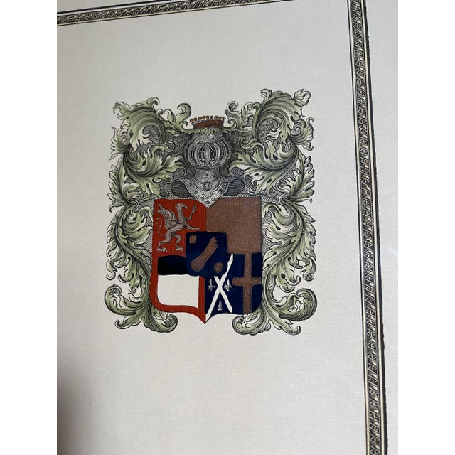 Set of 2 Large Antique Heraldry Araldica Italiana Royal Italian Crest ...