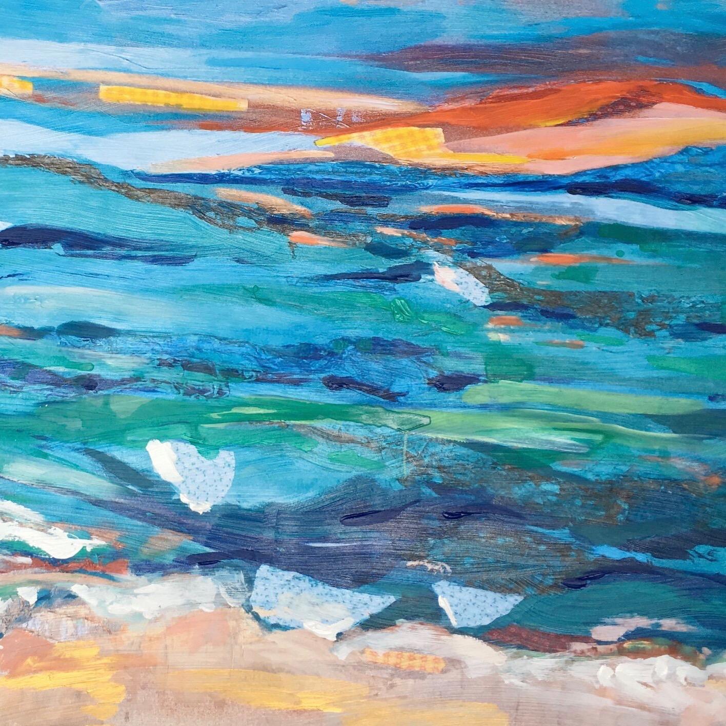 Kandi Cota Sea Relief Painted Giclee Print | Chairish