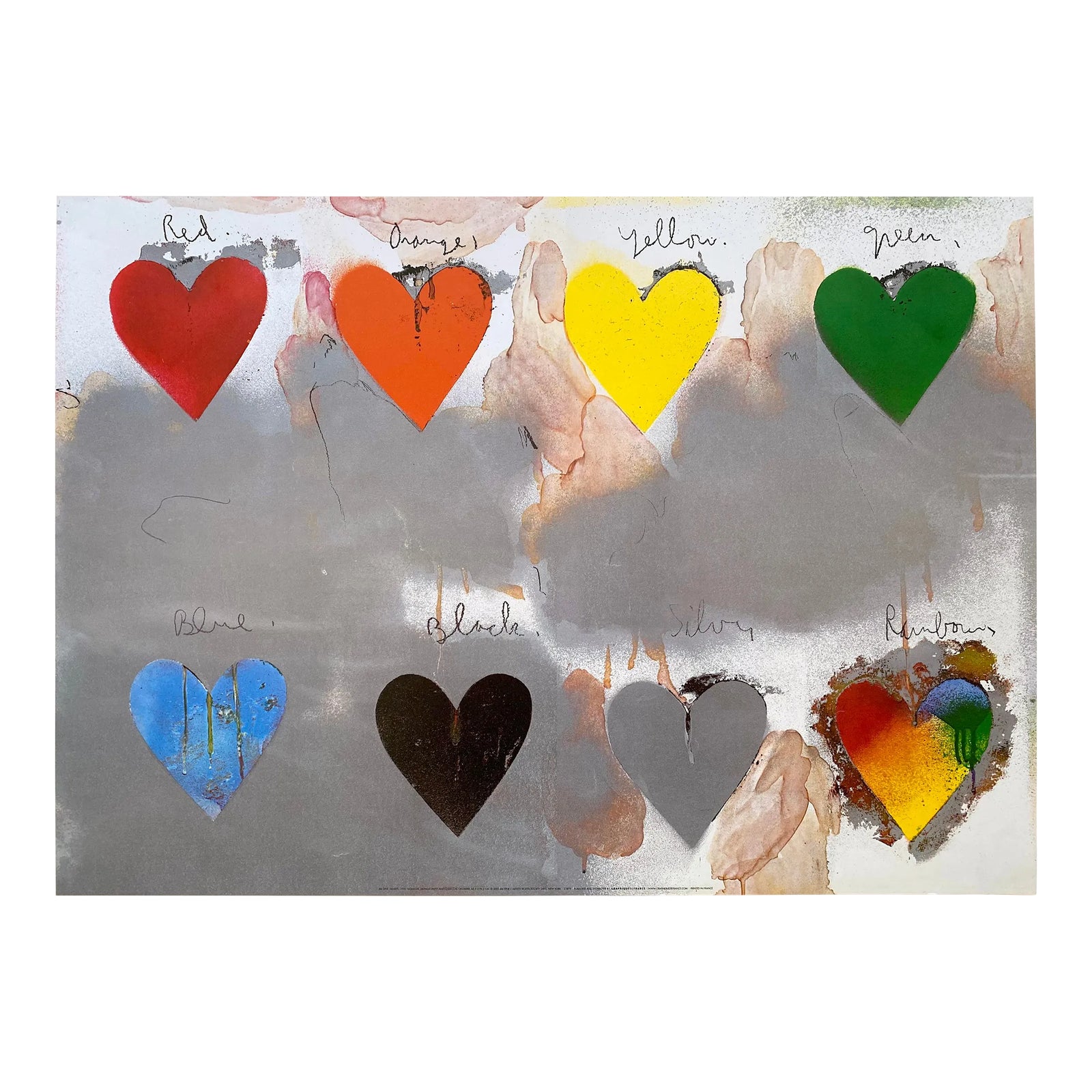 Jim Dine Vintage Pop Art Offset Lithograph Print French Poster " Hearts ...