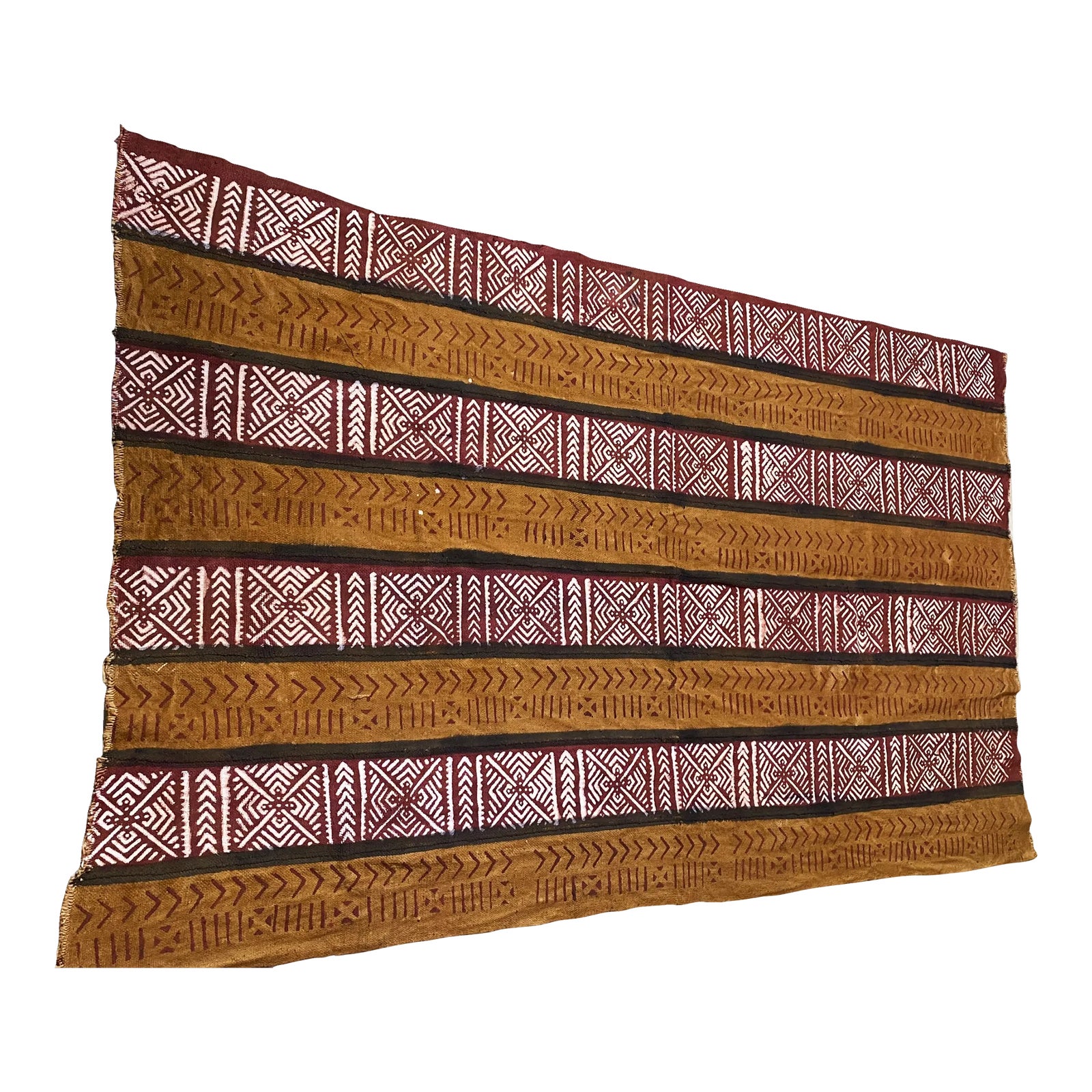 Bogolan Mali Mud Cloth Textile 40" by 63" | Chairish