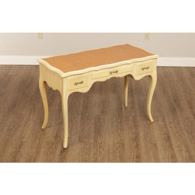 Late 20th Century French Louis XV Style Leather Top Writing Desk | Chairish
