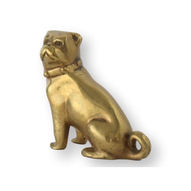 Antique English Brass Pug Dog Paperweight / Figure | Chairish
