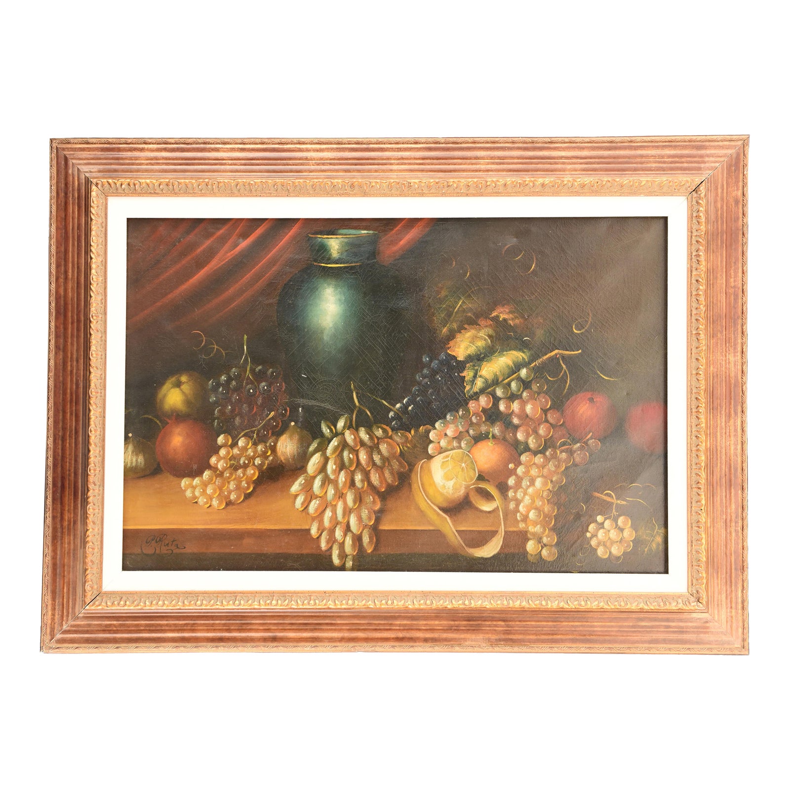 1990s Still Life With Grapes and Urn,Peter Ruta (German, 1918-2016 ...