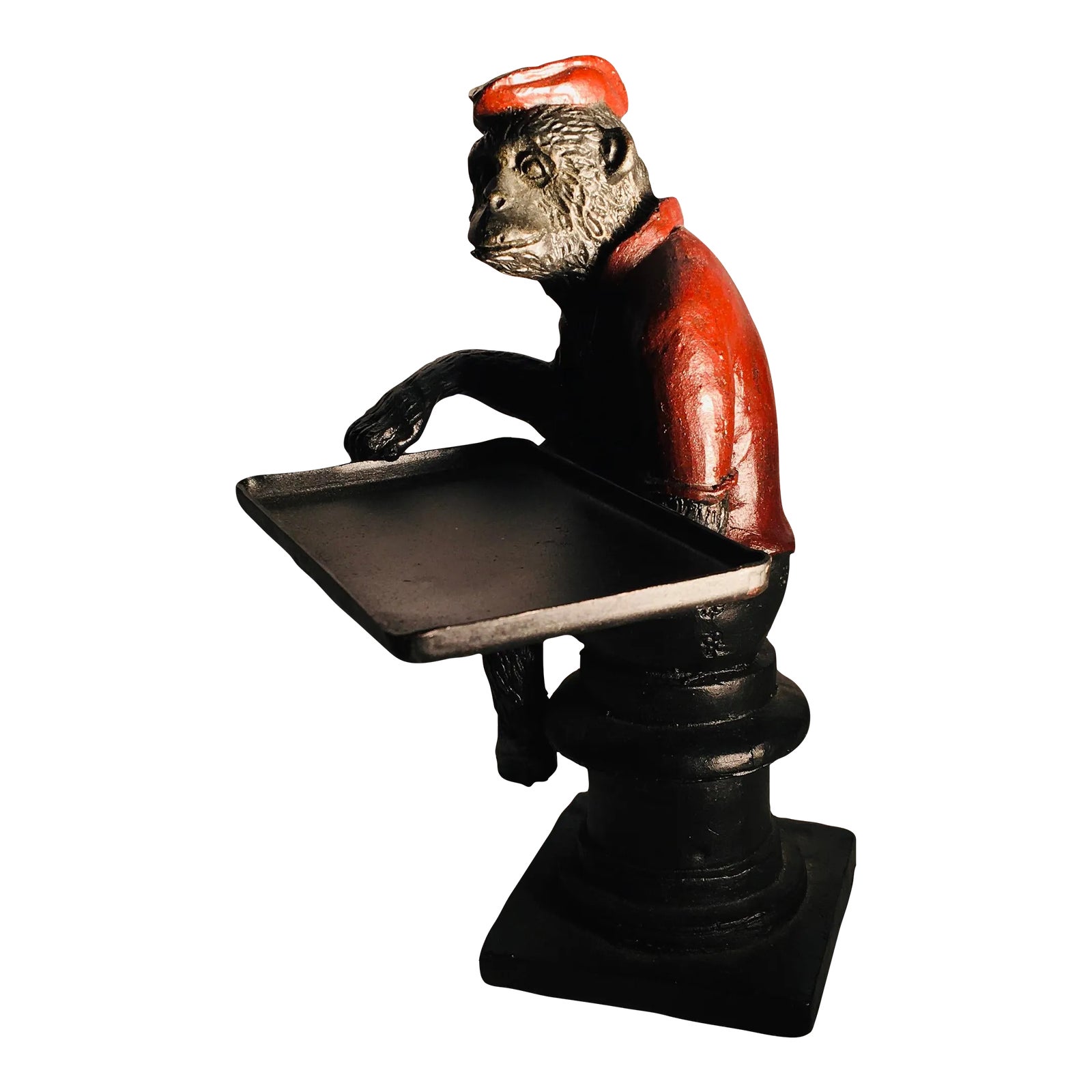 1990s Cast Iron Monkey Card Holder | Chairish