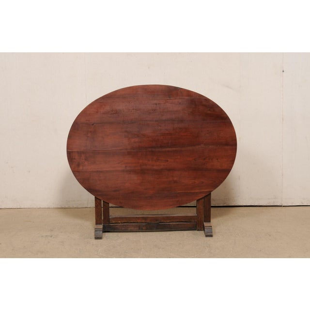 Early 20th Century Antique French Vintner's Table, Oval-Shaped | Chairish