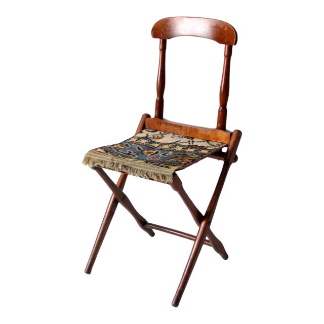 Antique Civil War Folding Camp Chair | Chairish