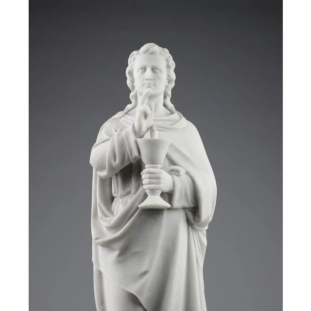 Saint John the Evangelist, 19th Century, Carrara Marble | Chairish