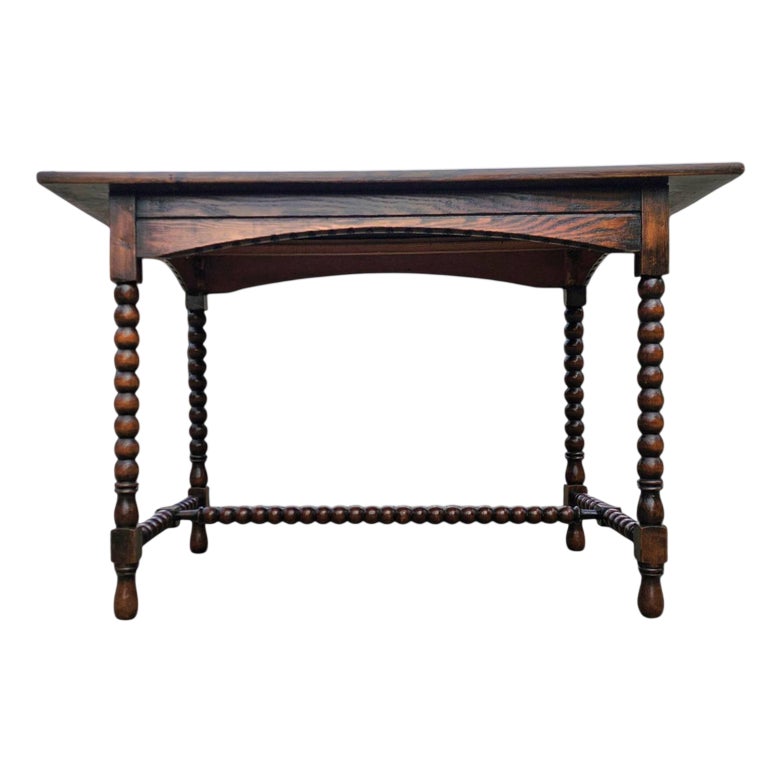 Ornate Wood Studded Bobbin Desk | Chairish