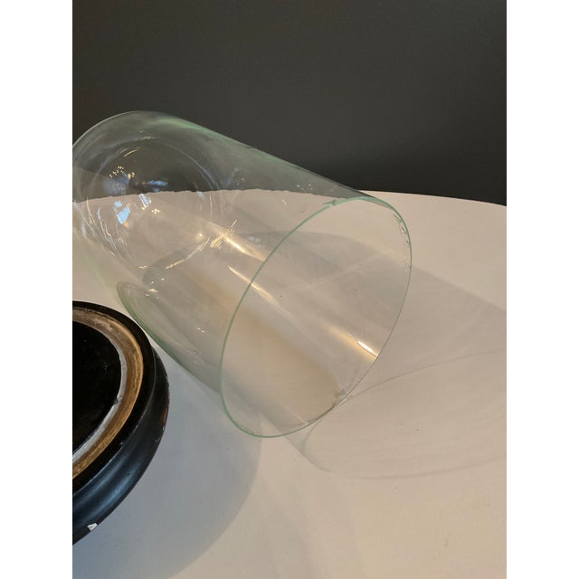 Antique Hand Blown Glass Cloche Dome on Grooved Base | Chairish