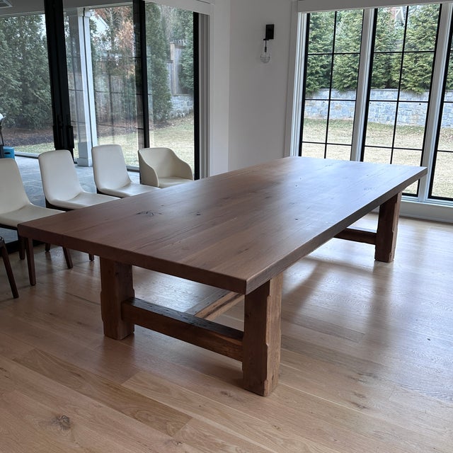 Extra Large Handcrafted Trestle Table | Chairish