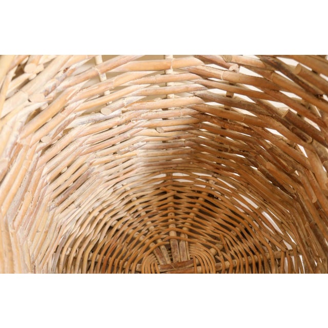 Vintage French Rustic Large Wicker Woven Log Basket Country House ...