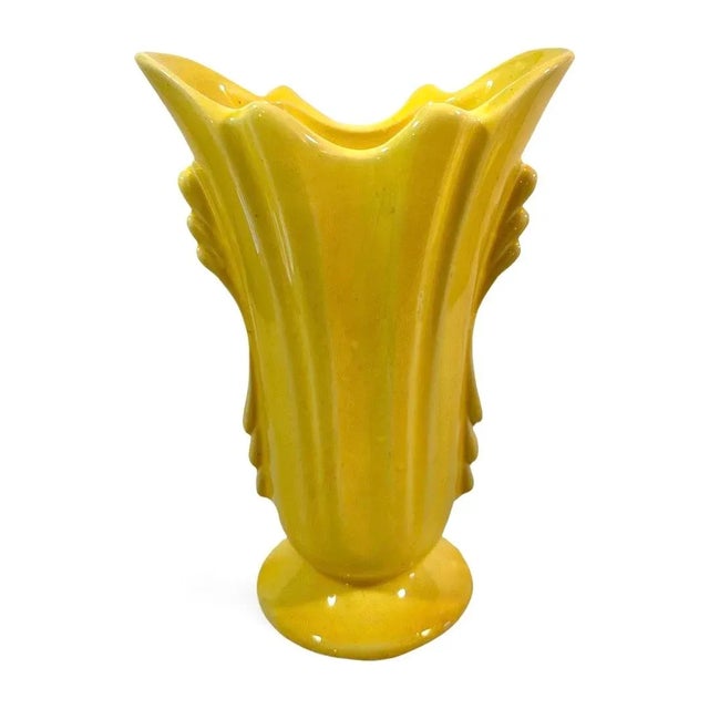 1940s Yellow Pottery Craft Usa Ceramic Art Deco Style Vases- a Pair ...