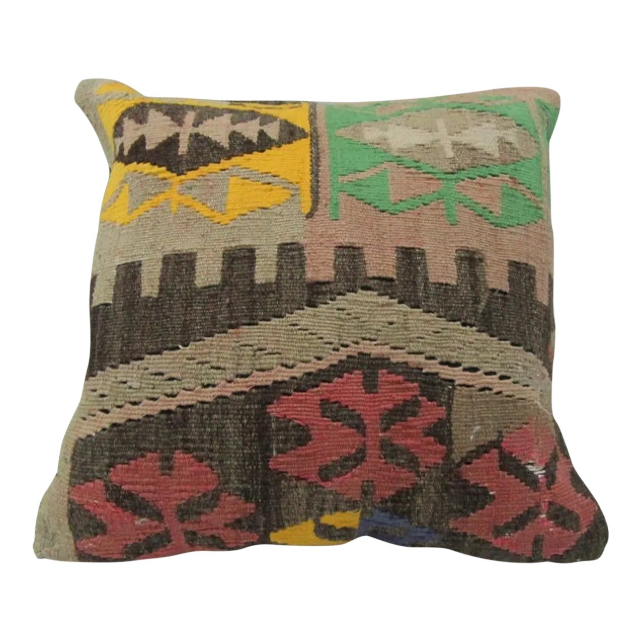 Handwoven Embroidered Decorative Multicolor Turkish Kilim Pillow Cover ...
