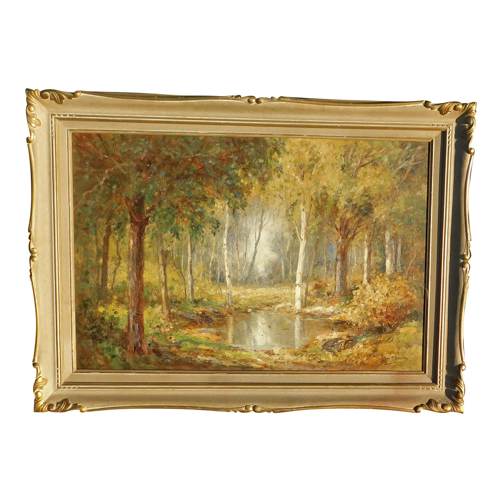 George Schultz, Early Illinois Artist, Oil/Canvas 24 X 36 | Chairish