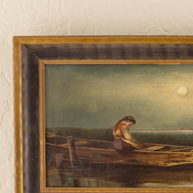 Antique Framed Acrylic Painting After 'Alone' by Heinrich Vosberg ...