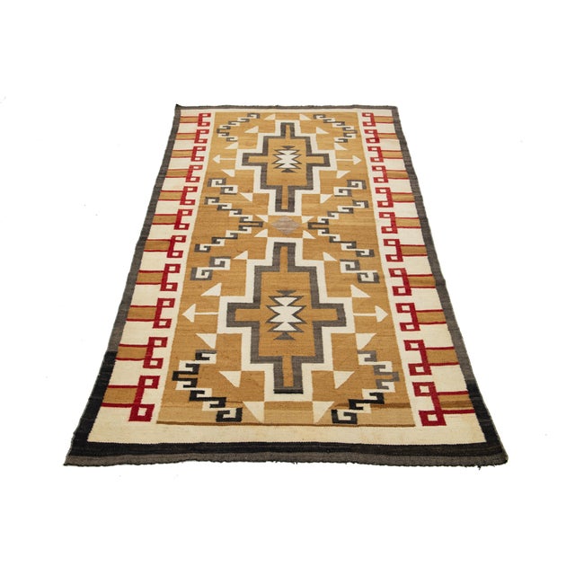 4 X7 Vintage Navajo Native American Indian Tribal Wool Rug | Chairish